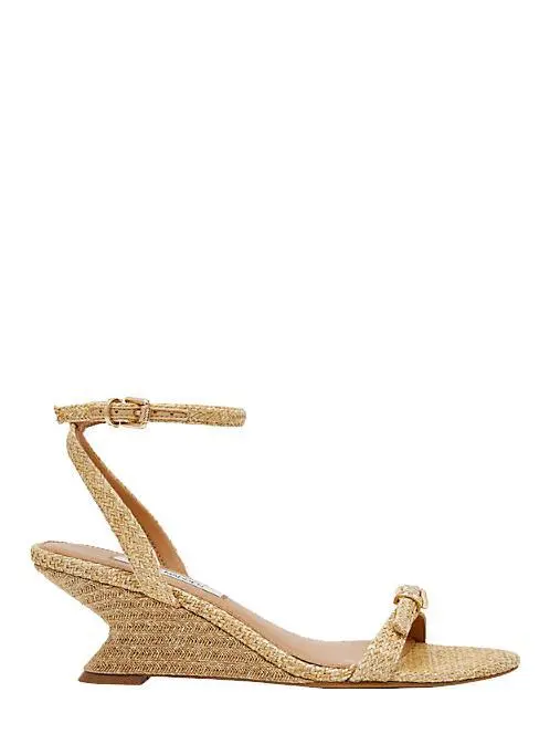 Steve Madden Zaloma Raffia Wedge Sandals - Beige