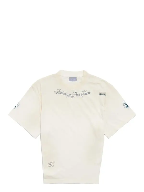 Balenciaga Classic Ink Short Sleeve Top - White
