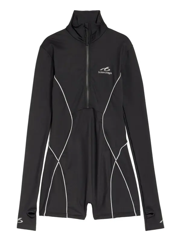 Balenciaga Techwear Bodysuit With Graphic Print - Black