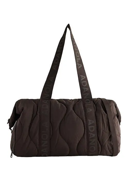 ADANOLA Quilted Nylon Duffle Bag - Coffee Bean