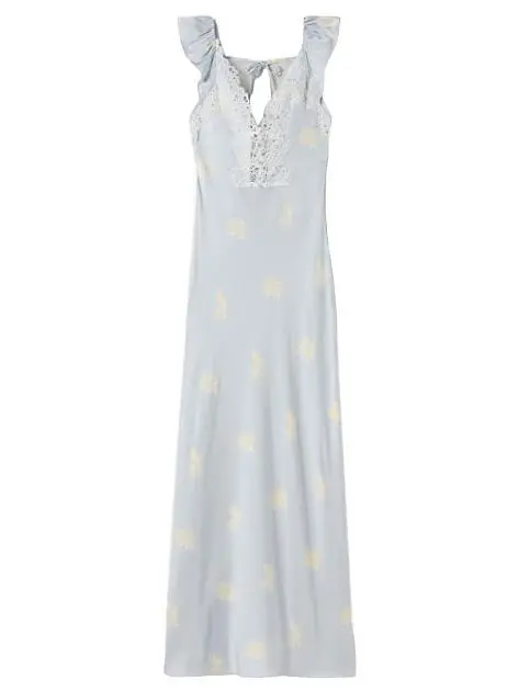 Claudie Pierlot Floral-print Lace-trim Maxi Dress - Light Print