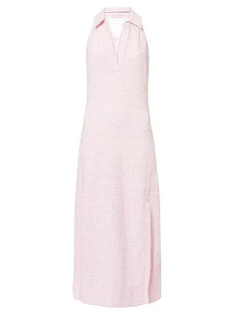 Simkhai Clairmont Halterneck Woven Midi Dress - Daisy Ivory
