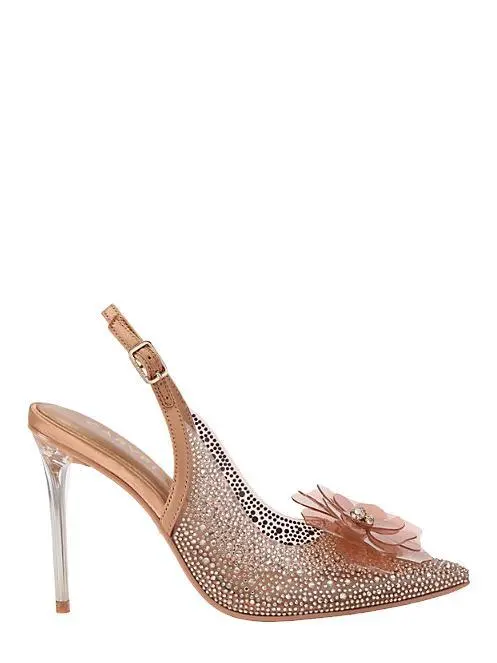 Carvela Positano Flower Embellished Slingback Courts - Bronze