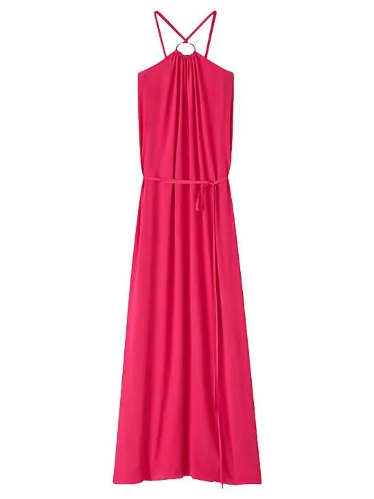 JOSEPH Halterneck Maxi Dress - Fuchsia