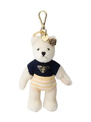 Prada Teddy Bear Bag Charm - White
