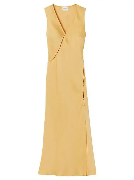Claudie Pierlot V-neck Button-embellished Maxi Dress - Sun Yellow