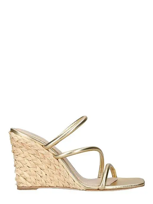 Paige Stacey Strappy Metallic-leather Espadrille Wedge Sandals - Gold