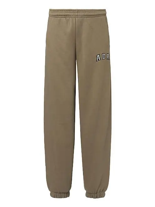 ADANOLA Embroidered Cotton-fleece Jogging Bottoms - Olive Green