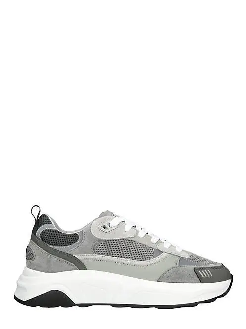 ARNE Flow Runner Leather, Suede And Mesh Trainers - Grey Mixed