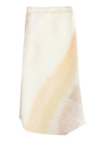 Issey Miyake Sea Bubble Pleats Midi Skirt - Greige
