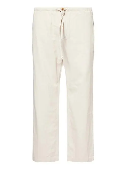 Paige Glenmore Wide-leg Cotton And Linen Blend Trousers - Ecru Rinse