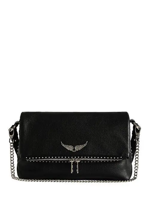 Zadig&Voltaire Rocky Ii Grained Leather Shoulder Bag - Black