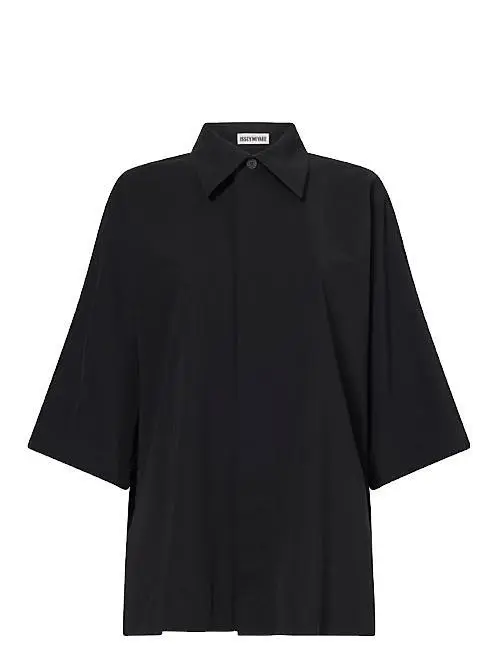Issey Miyake Looped Short-sleeve Woven Shirt - Black