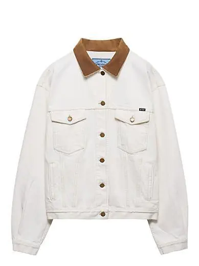 Prada Denim Blouson Jacket - White