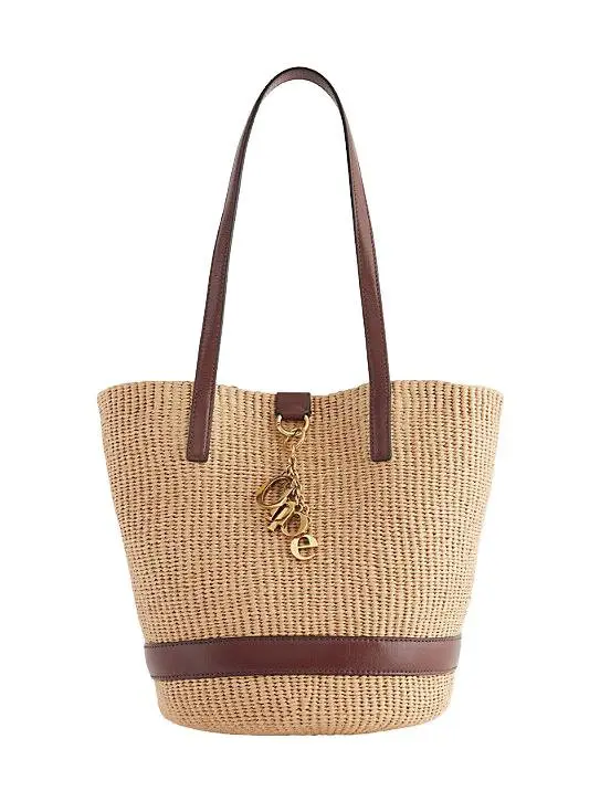 Chloé Medium Raffia Bucket Bag - Crafty Brown