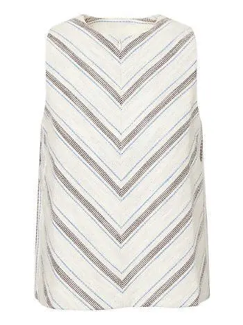 ME+EM Textured Stripe Swing Top - Light Cream Multi