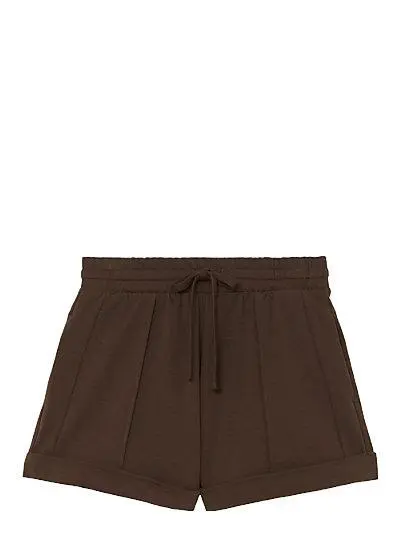 REISS Willa Drawstring Waist Stretch-cotton Shorts - Chocolate Brown