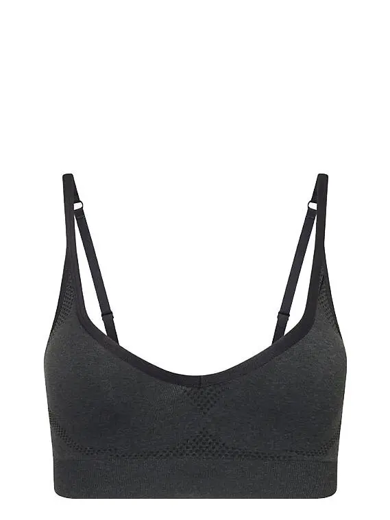 GYMSHARK Vital Stretch-jersey Sports Bra - Black Marl