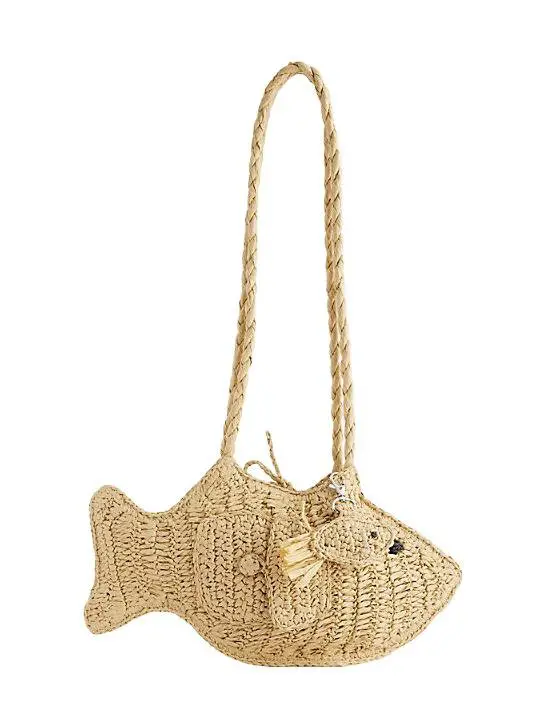 DAMSON MADDER Raffia Fish Bag - Natural
