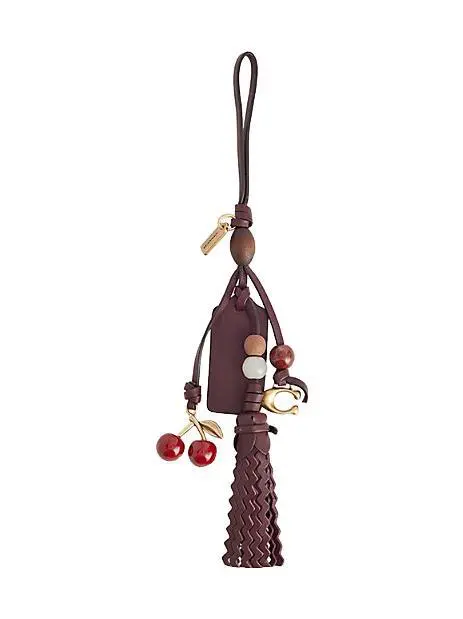 COACH Leather Cherry Bag Charm - Merlot
