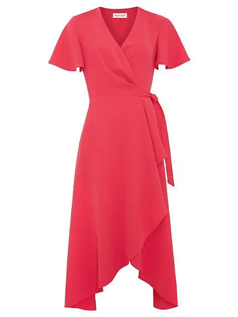 PHASE EIGHT Julissa Wrap-front Woven Midi Dress - Pink