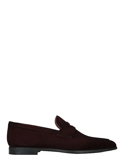 Magnanni Suede Penny Loafers - Wine