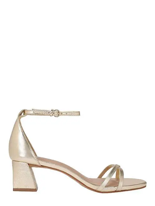 Steve Madden Rae Metallic Heeled Sandals - Gold