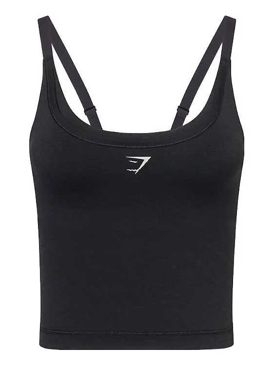 GYMSHARK Interval Seamless Midi Jersey Tank Top - Gs Black
