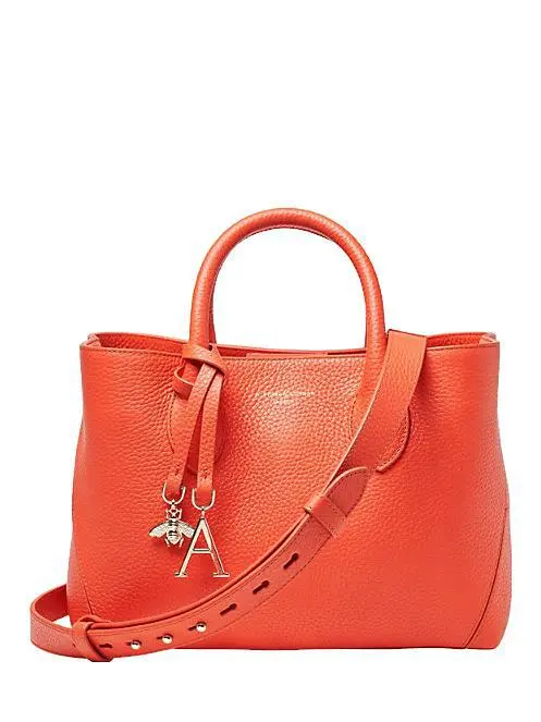 ASPINAL OF LONDON Midi London Leather Tote Bag - Coral