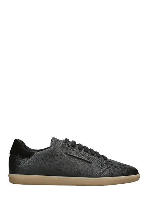 Zegna Grained Leather Trainers - Black