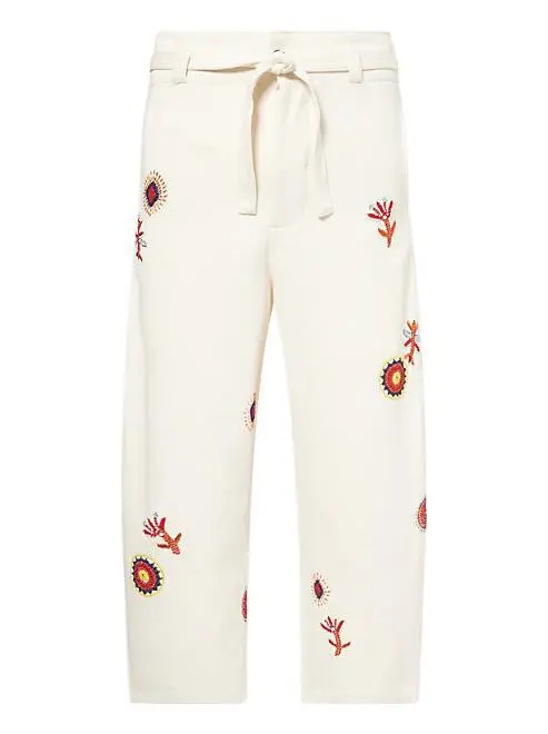 KARTIK RESEARCH Fauji Embroidered Denim Jeans - Multi