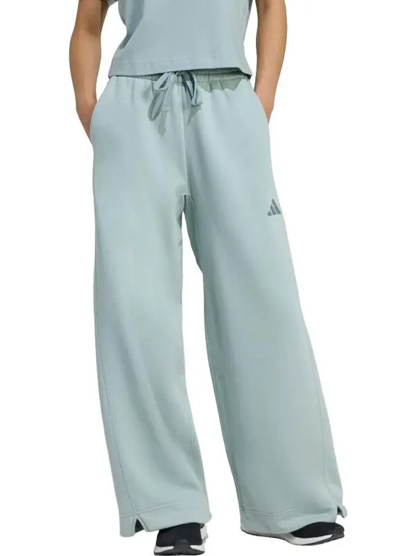 Adidas All Szn Fleece Loose Wide-leg Pants - Wonder Sage