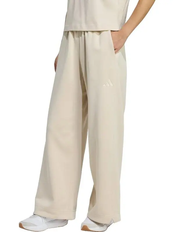 Adidas All Szn Fleece Loose Wide-leg Pants - Crystal Linen