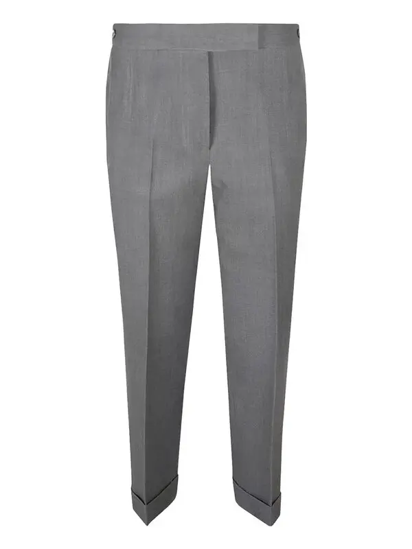 Thom Browne Anthracite Wool Cropped Trousers - Grey
