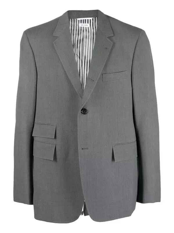 Thom Browne Single-breasted Wool Blazer - Grey