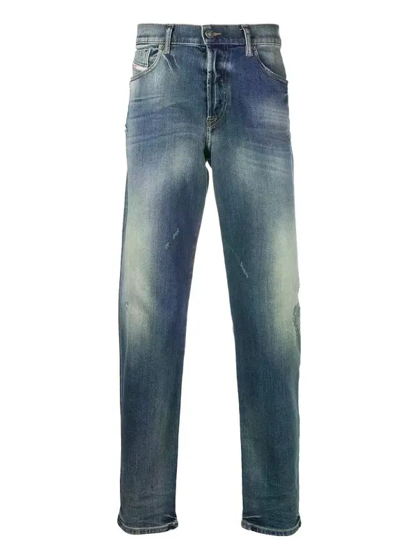 DIESEL® Distressed Effect Tapered Jeans - Blue