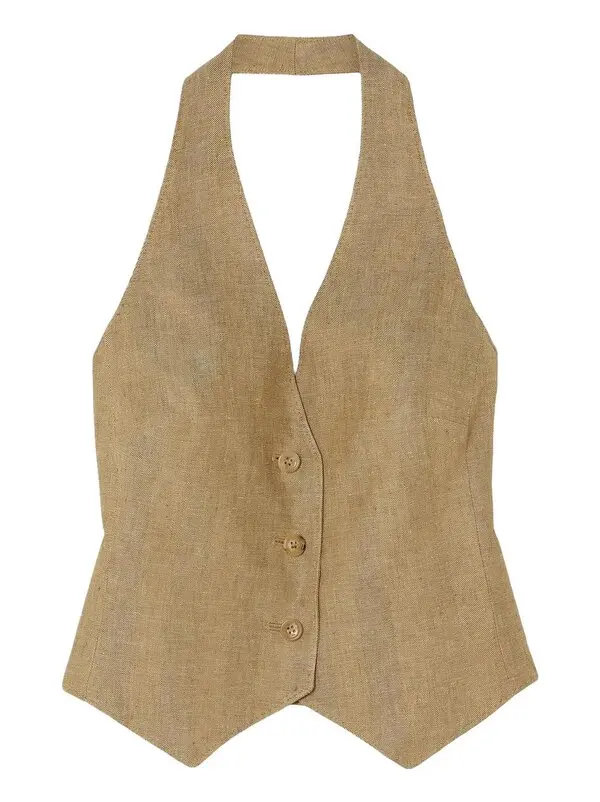 Max Mara Sauro Linen Vest - Sand