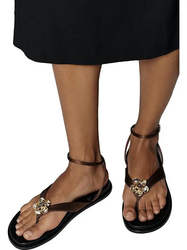 Lola Cruz Gloria Flat Sandals - Dark Brown