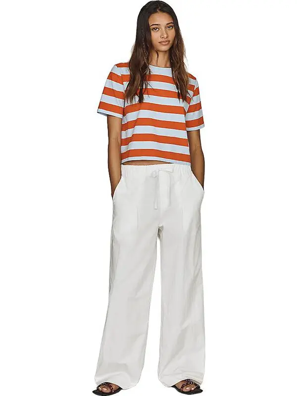 Rue Sophie Noeme Cotton Blend Wide Leg Pants - Cloud