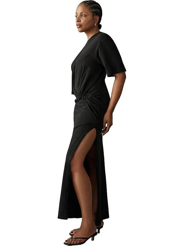 AGOLDE Zanna Cotton Knit T-shirt Dress - Black