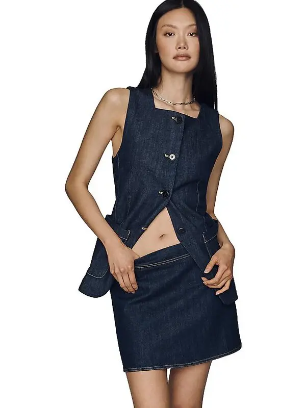 Maeve Denim Mini Skirt - Dark Rinse Wash