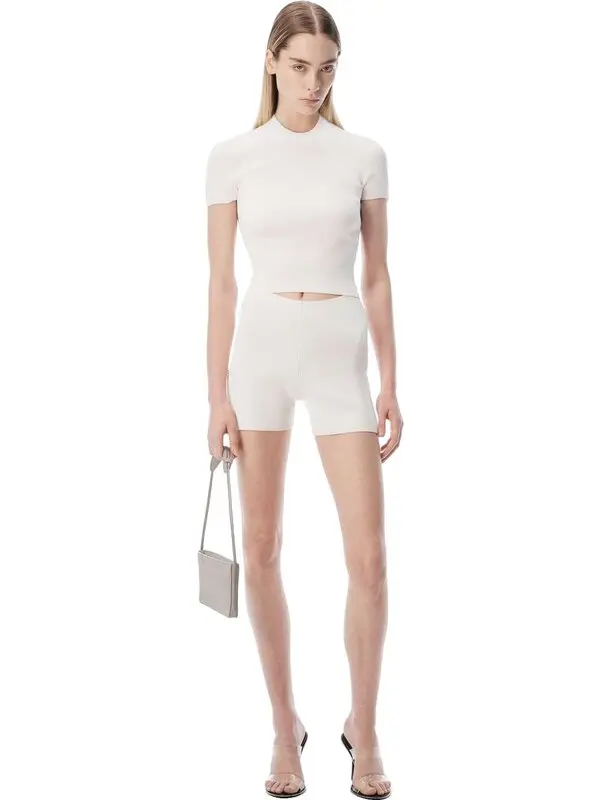Alexander Wang Debossed Logo Bike Short - Optic White