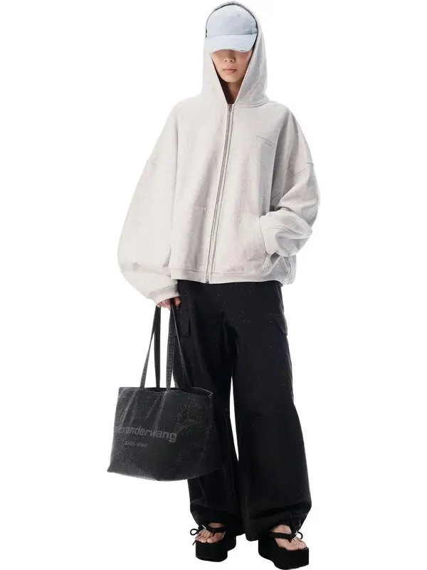 Alexander Wang Crystal Embellished Cargo Pants - Washed Jet Black
