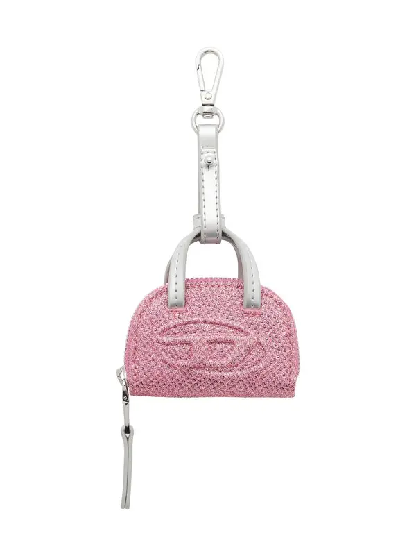 DIESEL® 1dr Dome Charm With Lurex Fabric And Embossed Logo - Pink