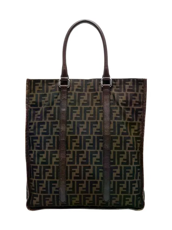Fendi Vertical Zucca Canvas Tote Bag - Brown