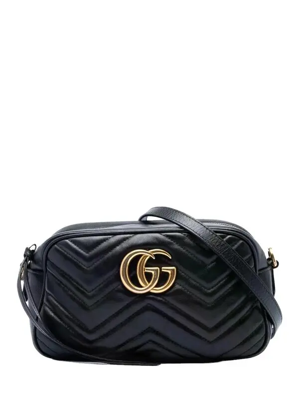 Gucci Gg Marmont Matelassé Calfskin Crossbody Bag - Black