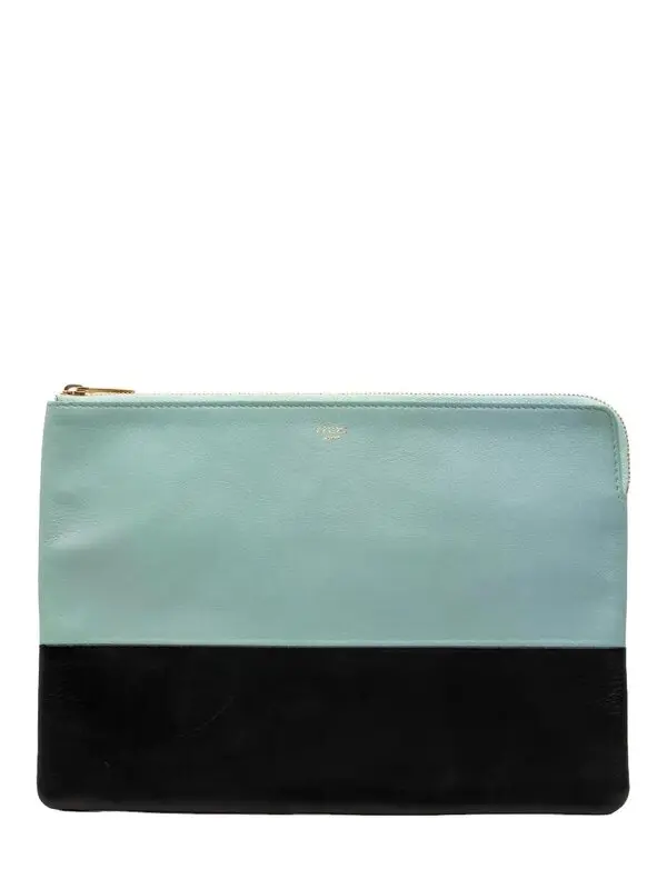 Celine Bicolor Lambskin Solo Clutch Bag - Blue