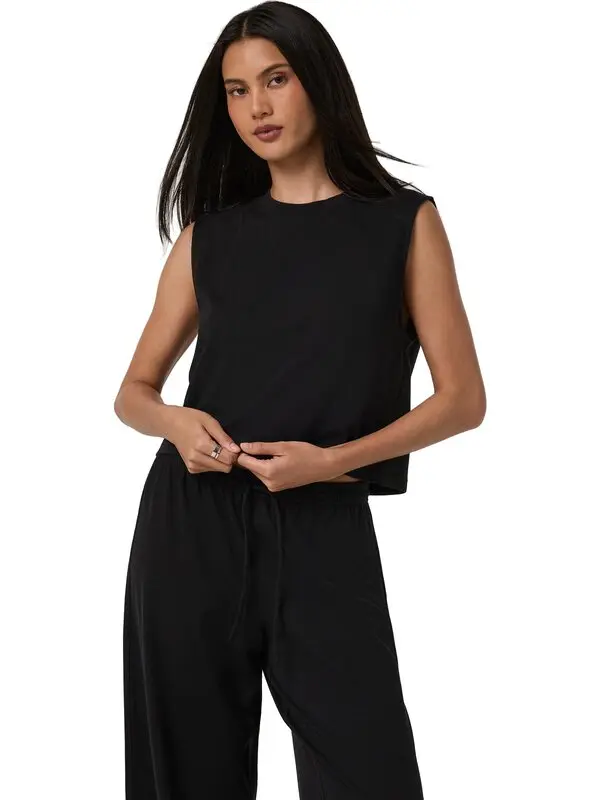 Vuori Heavyweight Cotton Easy Tank Top - Black