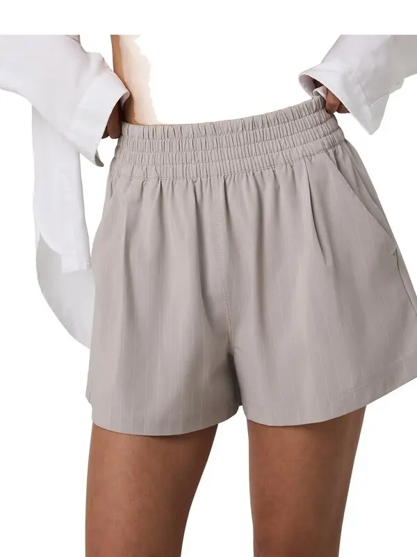 Vuori Pinstriped Relaxed Fit Shorts - Suede Pinstripe