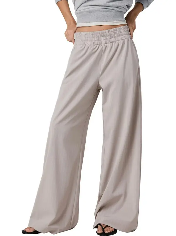 Vuori Pinstriped Wide-leg Trousers - Suede Pinstripe